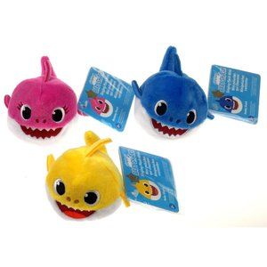 Pink Fong | Toys | Pink Fong Mini Shark Family Daddy Mommy Baby Plush ...